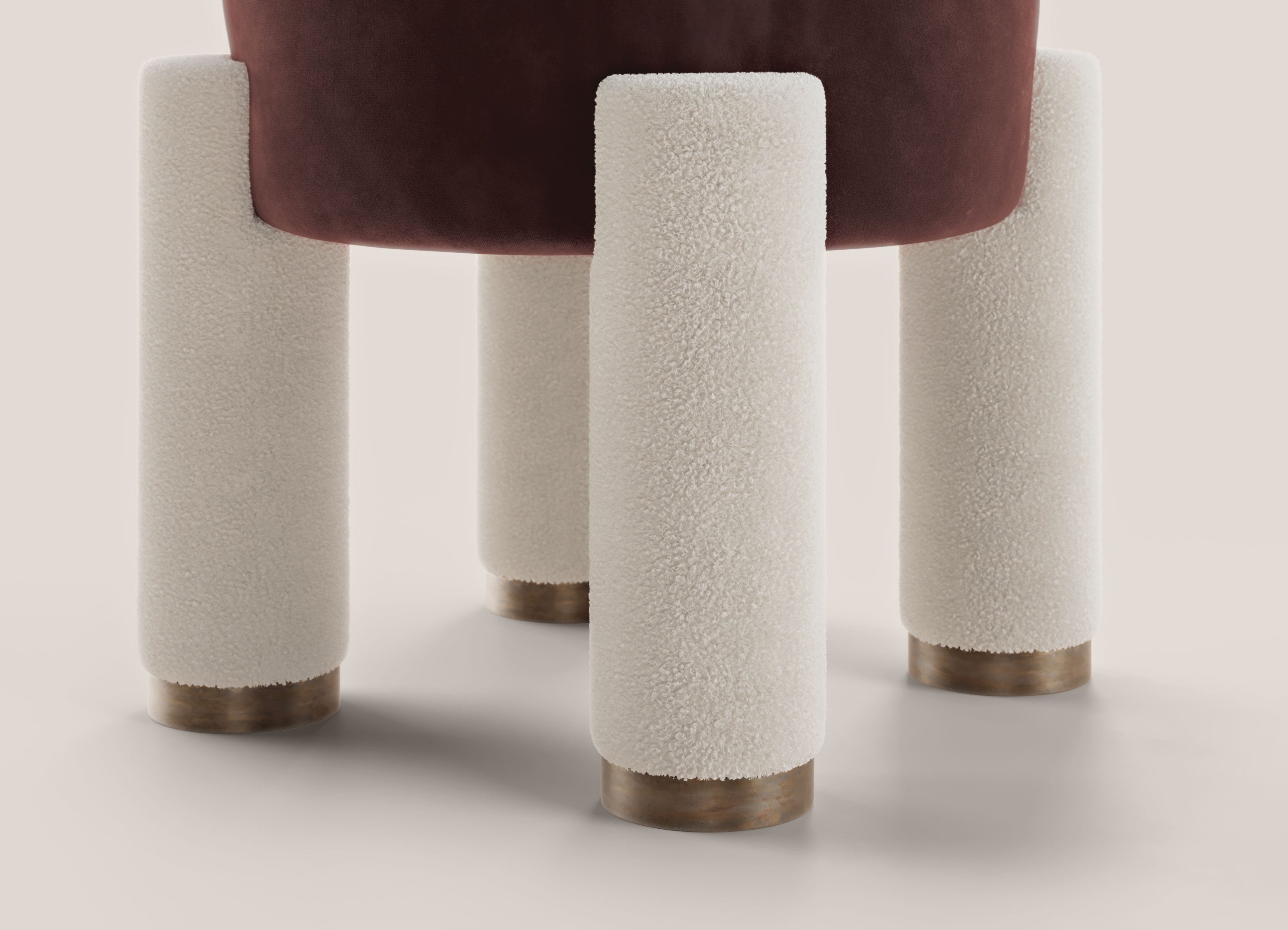 LITTLE MONSTER STOOL - BORDEAUX VELVET– Dara Maison