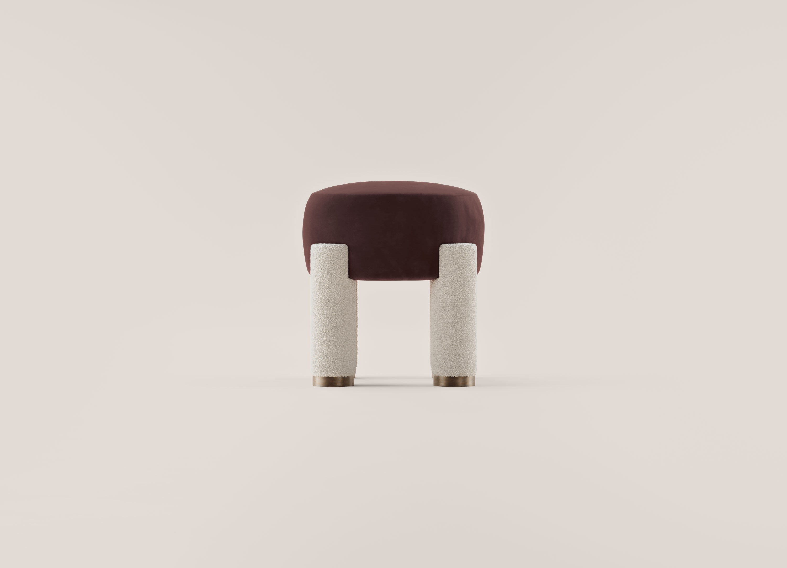 LITTLE MONSTER STOOL - BORDEAUX VELVET– Dara Maison