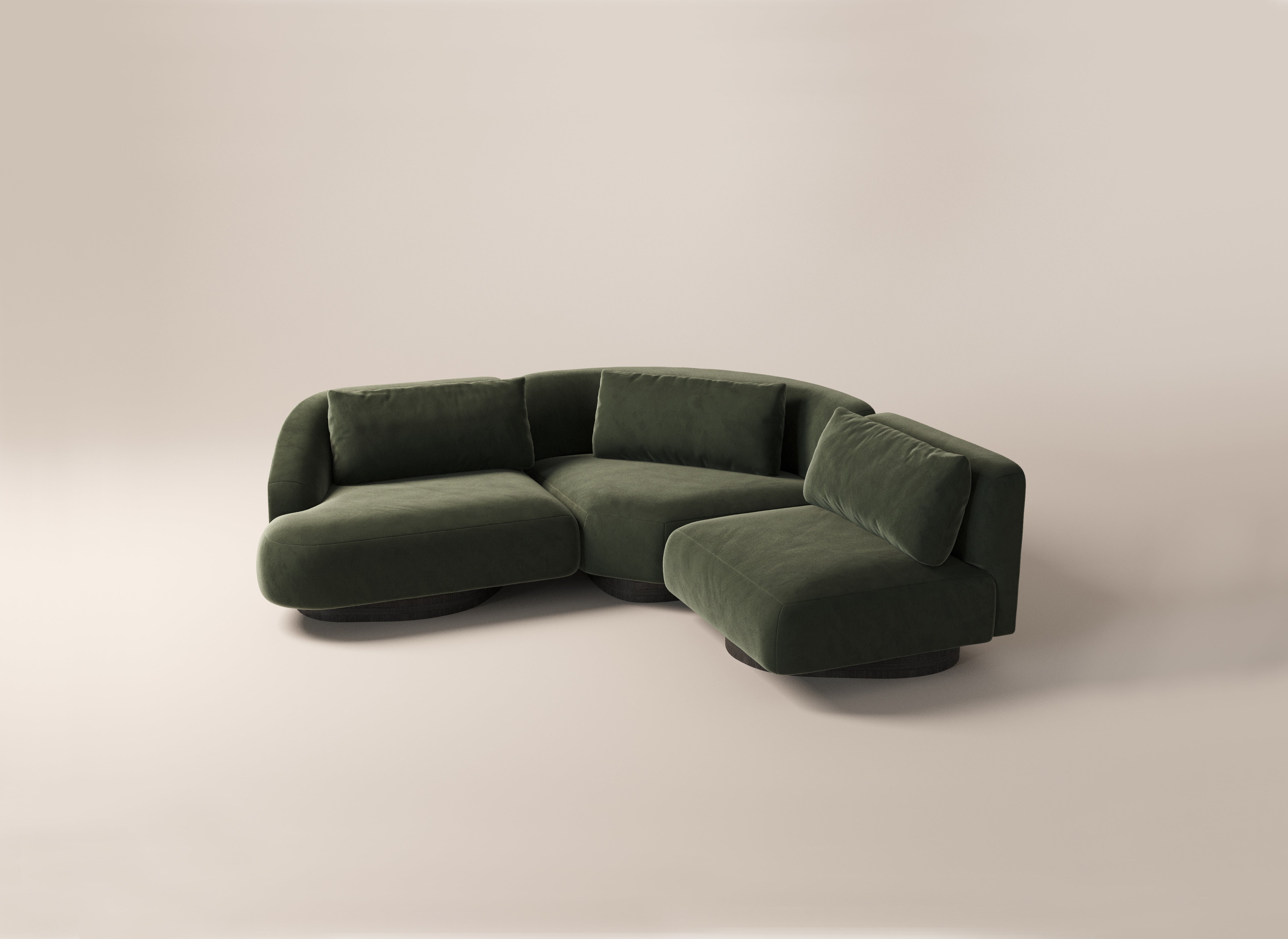 ATHENA 4-SEATER CORNER SOFA - SAGE GREEN VELVET– Dara Maison
