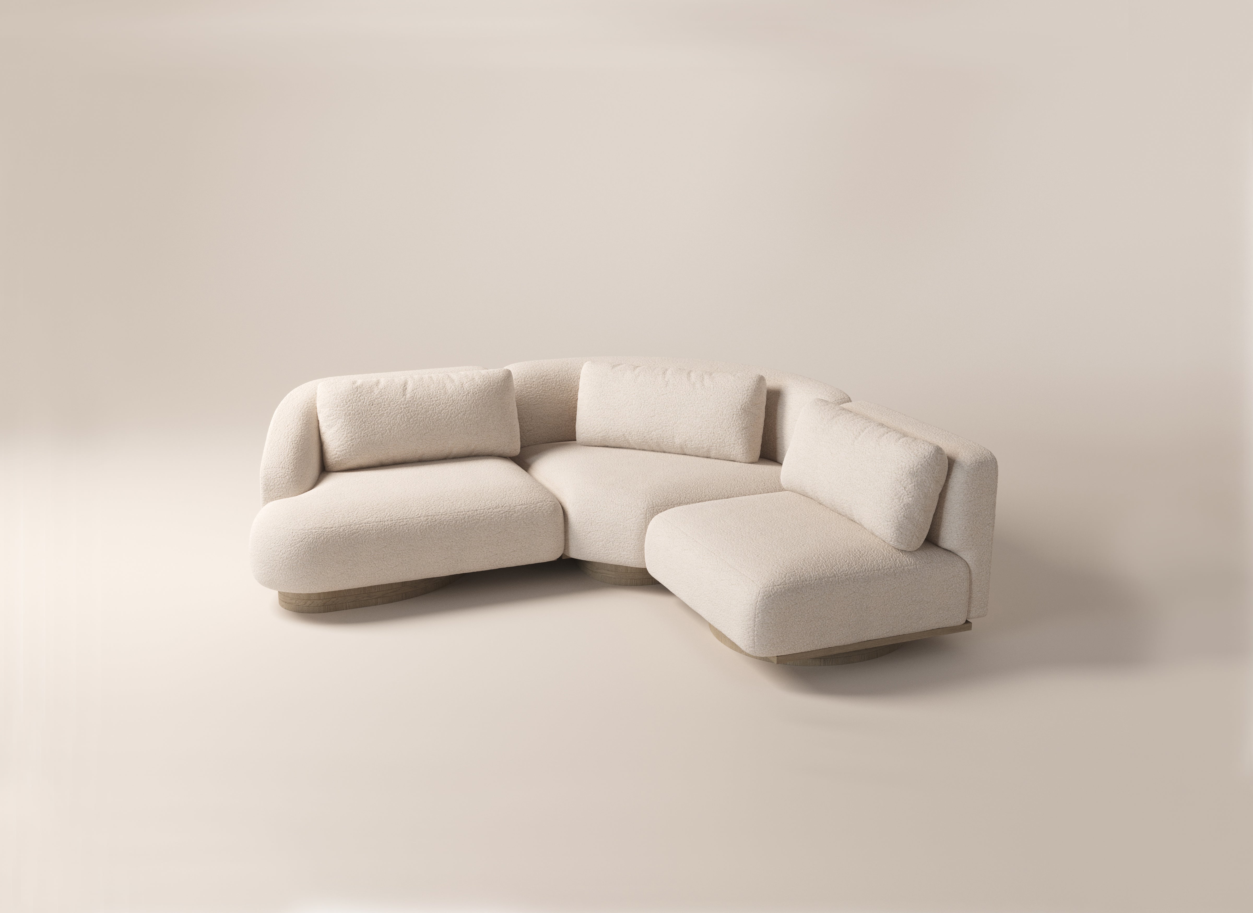 ATHENA 4-SEATER CORNER SOFA - CREAM SHEARLING– Dara Maison