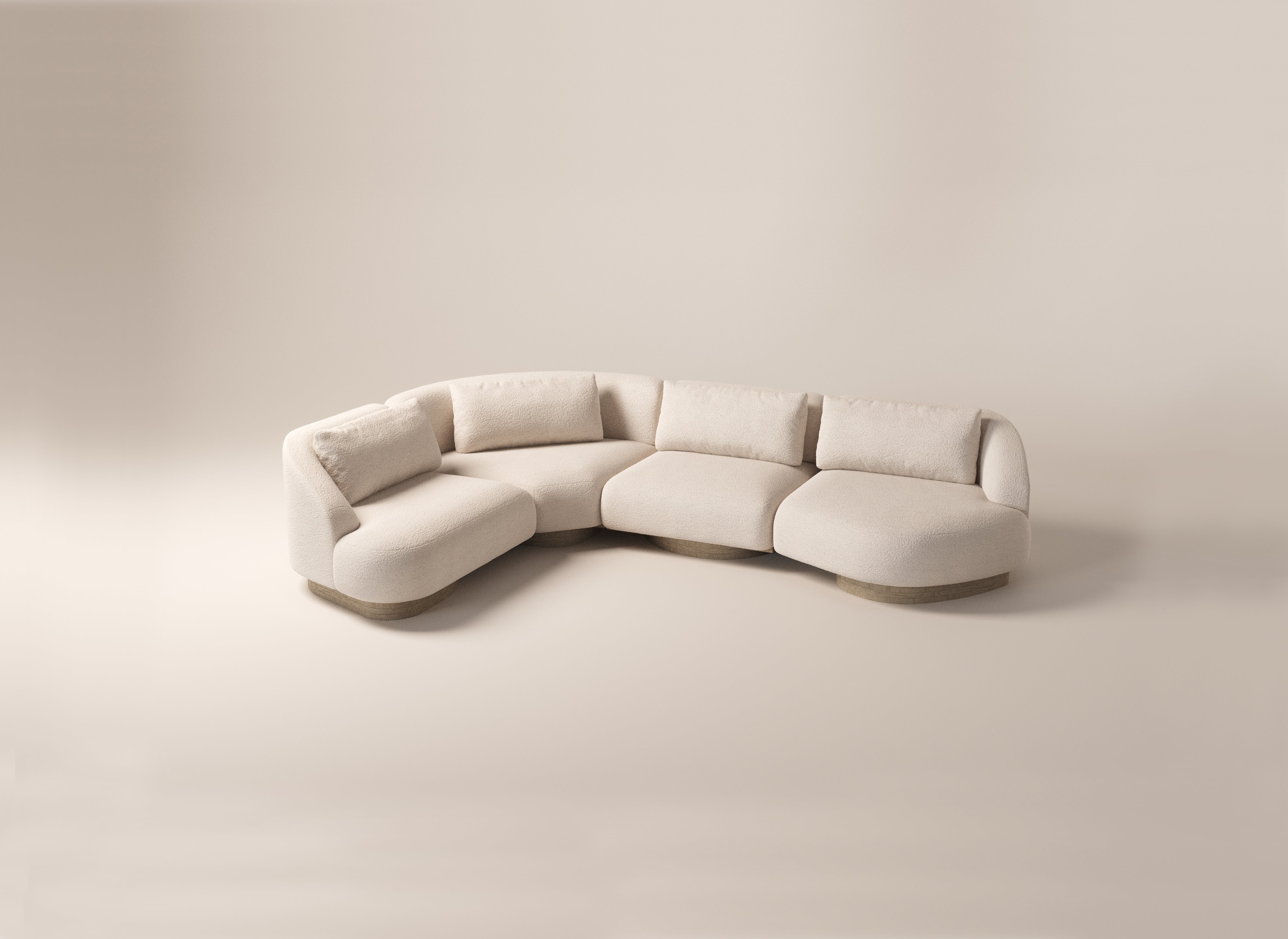 ATHENA 5-SEATER BUTTERFLY CORNER SOFA - CREAM SHEARLING– Dara Maison
