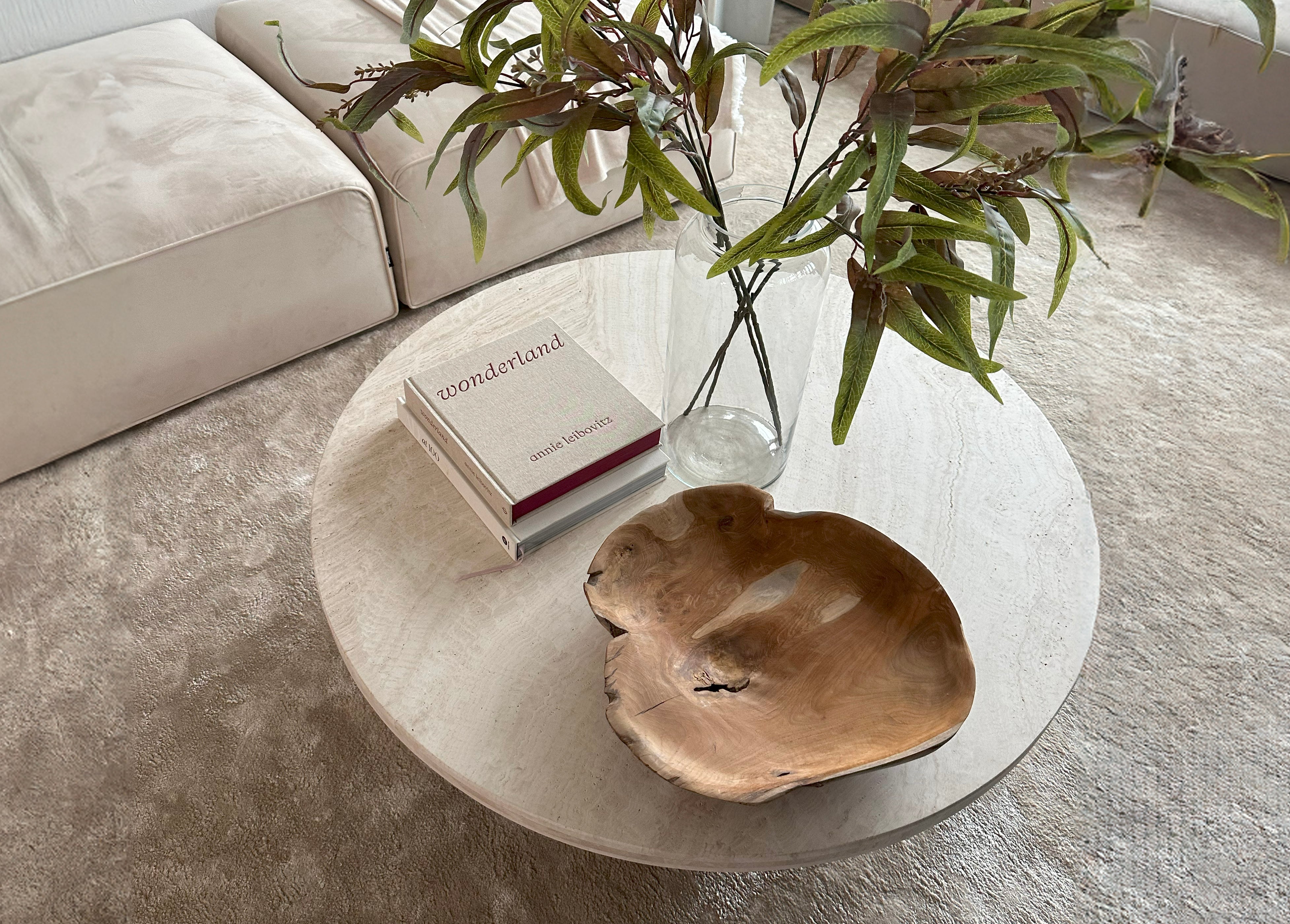 REMY ROUND COFFEE TABLE - TRAVERTINE– Dara Maison